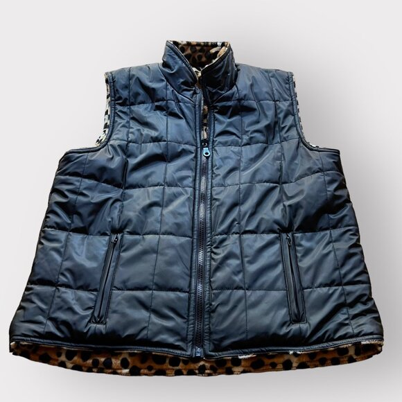 KC Collections | Jackets & Coats | Animal Print Reversible Black ...